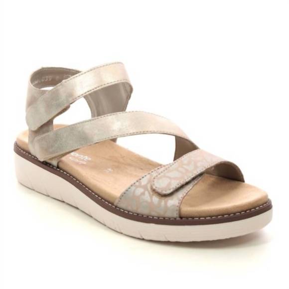 Remonte | Shoes | New Remonte Leather Sandal In Creamgiraffe | Poshmark